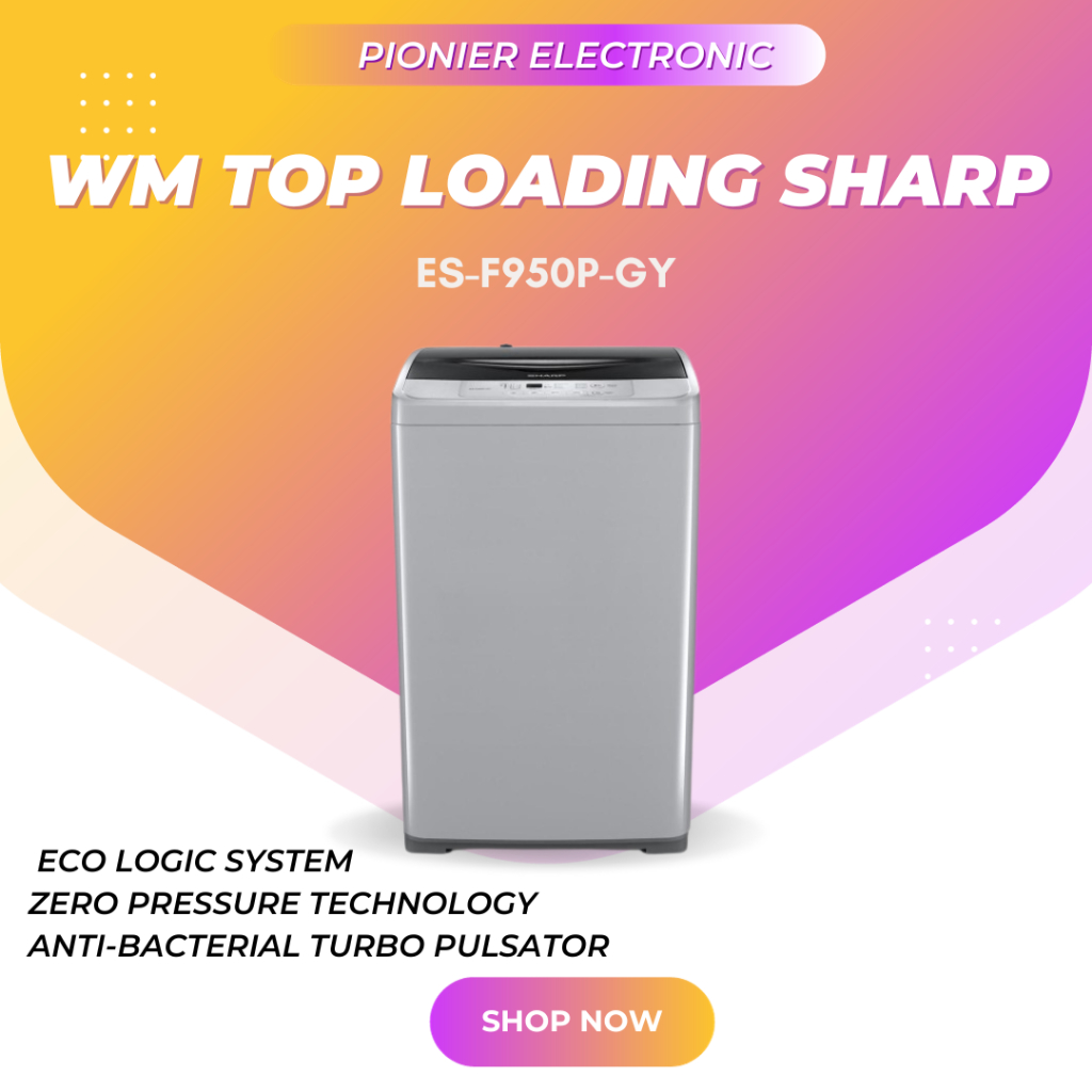 Jual [EKS - DISPLAY] WM TOP LOADING SHARP MESIN CUCI Type ES-F950P-GY ...