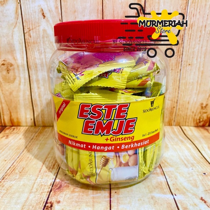 Jual STMJ Toples 25 sachet || ESTE-EMJE+GINSENG Sidomuncul | Shopee ...
