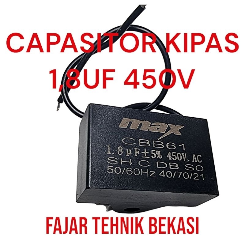 Jual KAPASITOR CAPASITOR KIPAS ANGIN 1,8UF 450V - 1.8 MICRO 450VOLT - 1,8 UF 450 V - 1 8 MF 450 ...