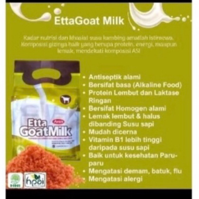 Jual ETTA GOAT MILK GULA AREN / SUSU KAMBING ETAWA | Shopee Indonesia