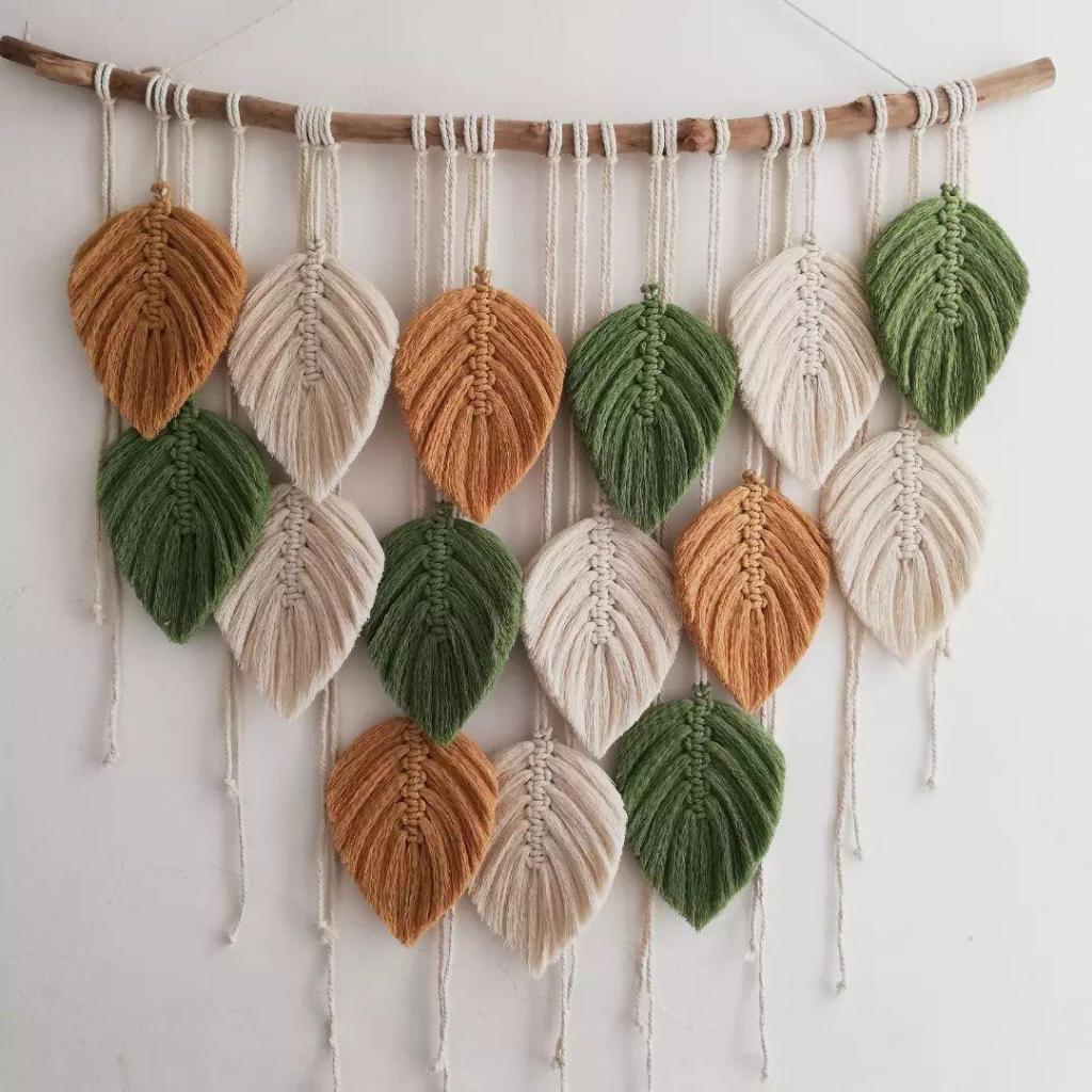 Jual MACRAME DAUN AESTHETIC GANTUNG-Dekorasi Dinding Macrame Daun ...