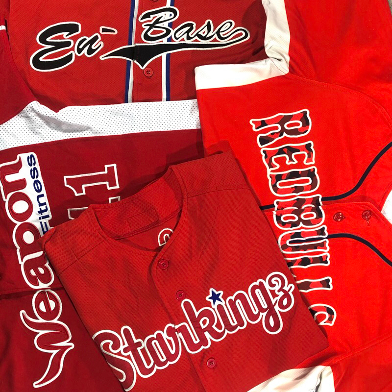 Jual Baseball Jersey Red Series | Shopee Indonesia