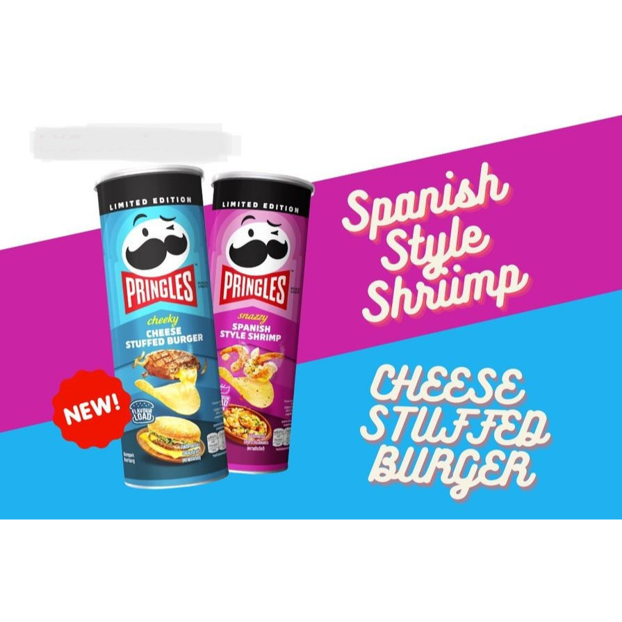 Jual Pringles pizza Spanish Shrimp Cheese Stuffed Burger | Shopee Indonesia