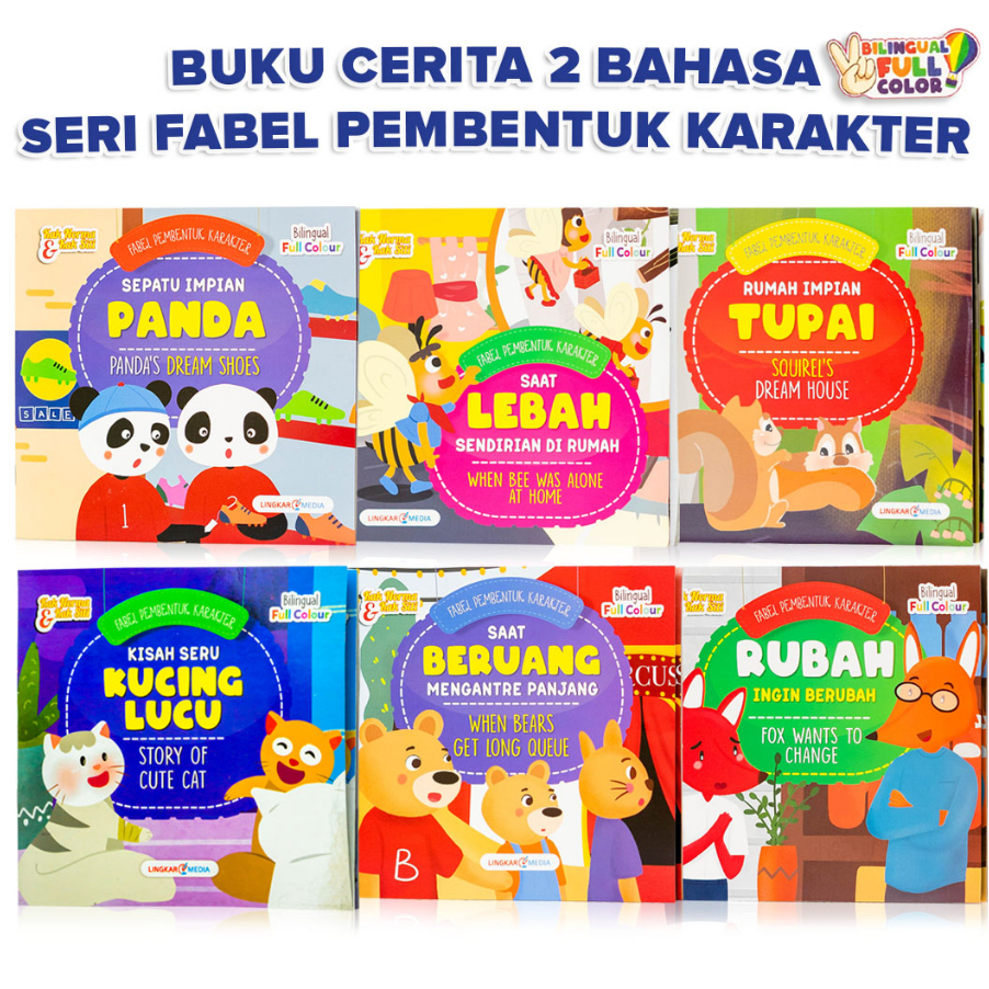 Jual Buku Cerita Anak Bergambar / Buku Dongeng Anak Bergambar Bilingual Fabel Pembentuk Karakter ...