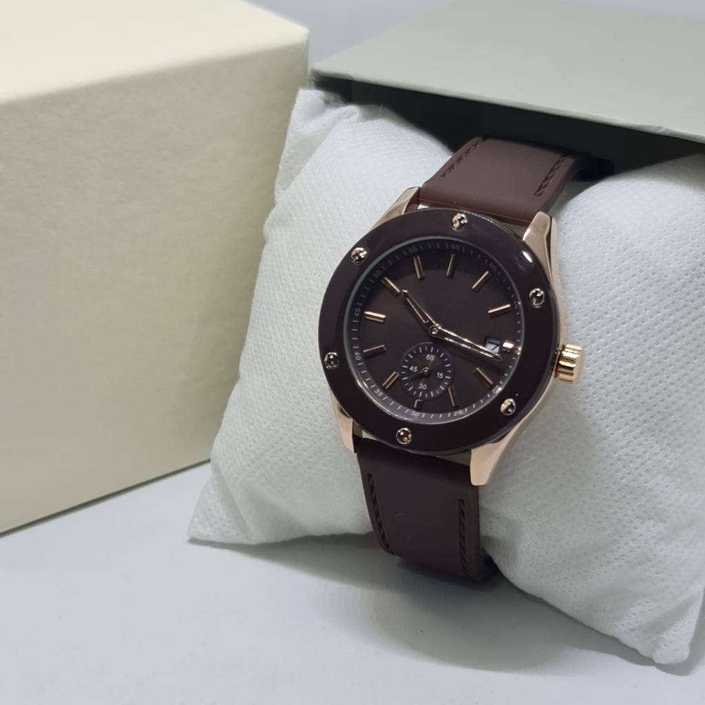 Jual ( BISA COD ) JAM TANGAN WANITA FOSSOL / FOXXIL RUBBER CHRONO OFF ...