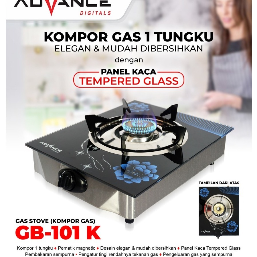 Jual Kompor Kaca 1 Tungku Advance GB-101K | Shopee Indonesia