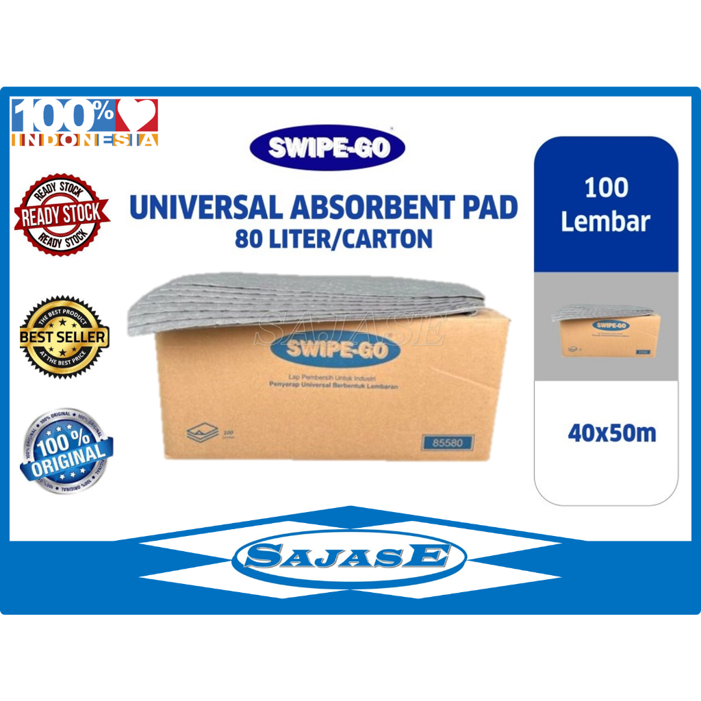 Jual UNIVERSAL ABSORBENT PAD SWIPE-GO Harga 1 Karton isi 100 Lembar ...