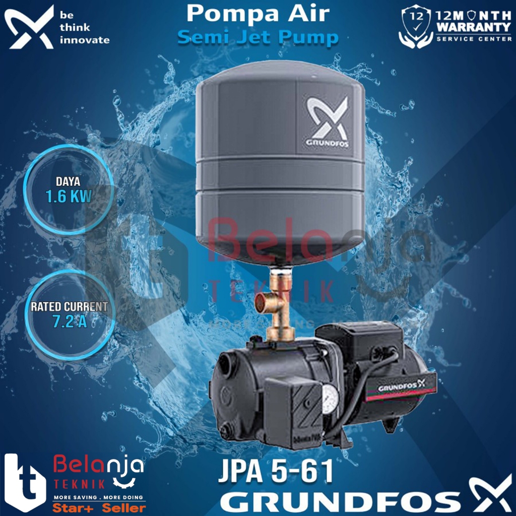 Jual Grundfos Mesin Pompa Air JPA 5-61 JP 5 Semi Jet Pump 8 Meter 1600 Watt | Shopee Indonesia