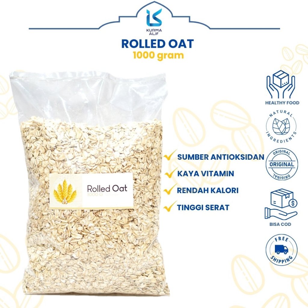 Jual Rolled Oat 1 Kg Oatmeal Gandum Utuh Sarapan Sehat | Shopee Indonesia
