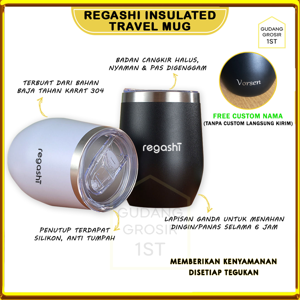 Jual [ Custom Nama ] Insulated Travel Mug | Coffee Travel Cup ...