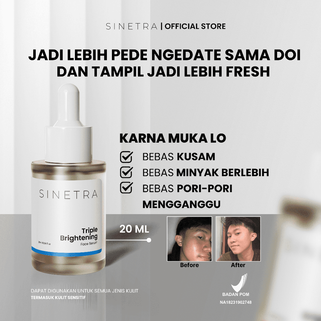 Jual SINETRA Triple Brightening Serum [Serum Pencerah Wajah] - 20ML ...