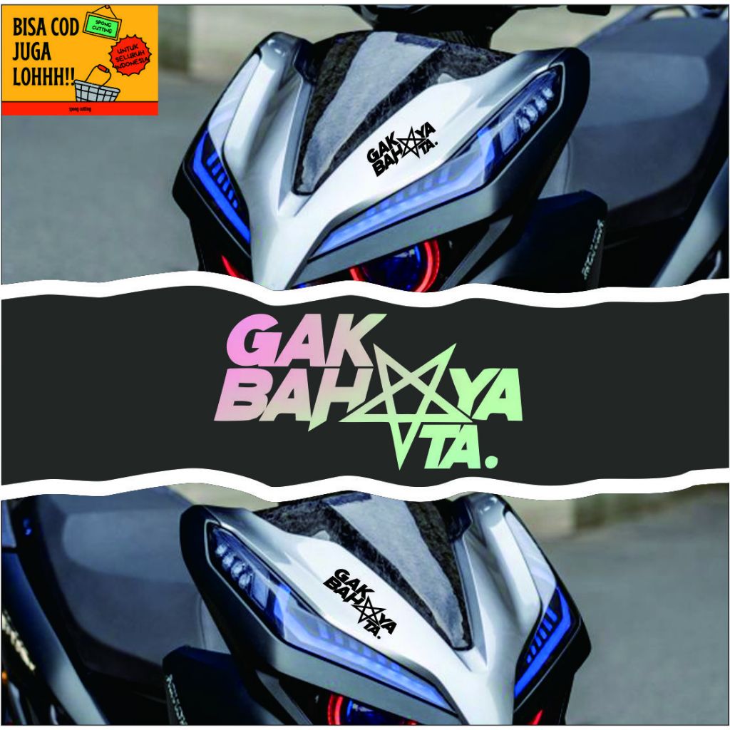 Jual Stiker Motor Keren GA BAHAYA TA V3 sticker cutting Tulisan JEPANG ...