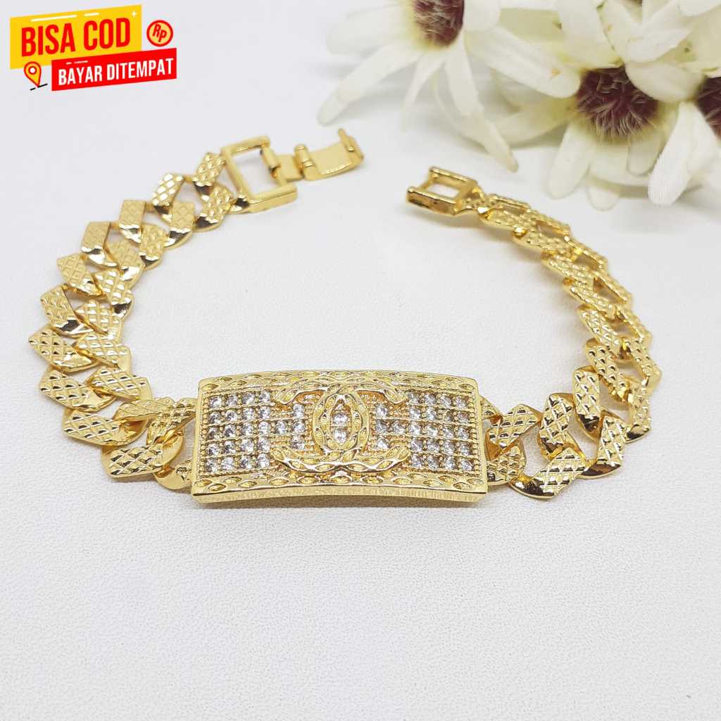 Jual mytitanium-gelang rantai xuping lapis emas model kekinian wanita ...