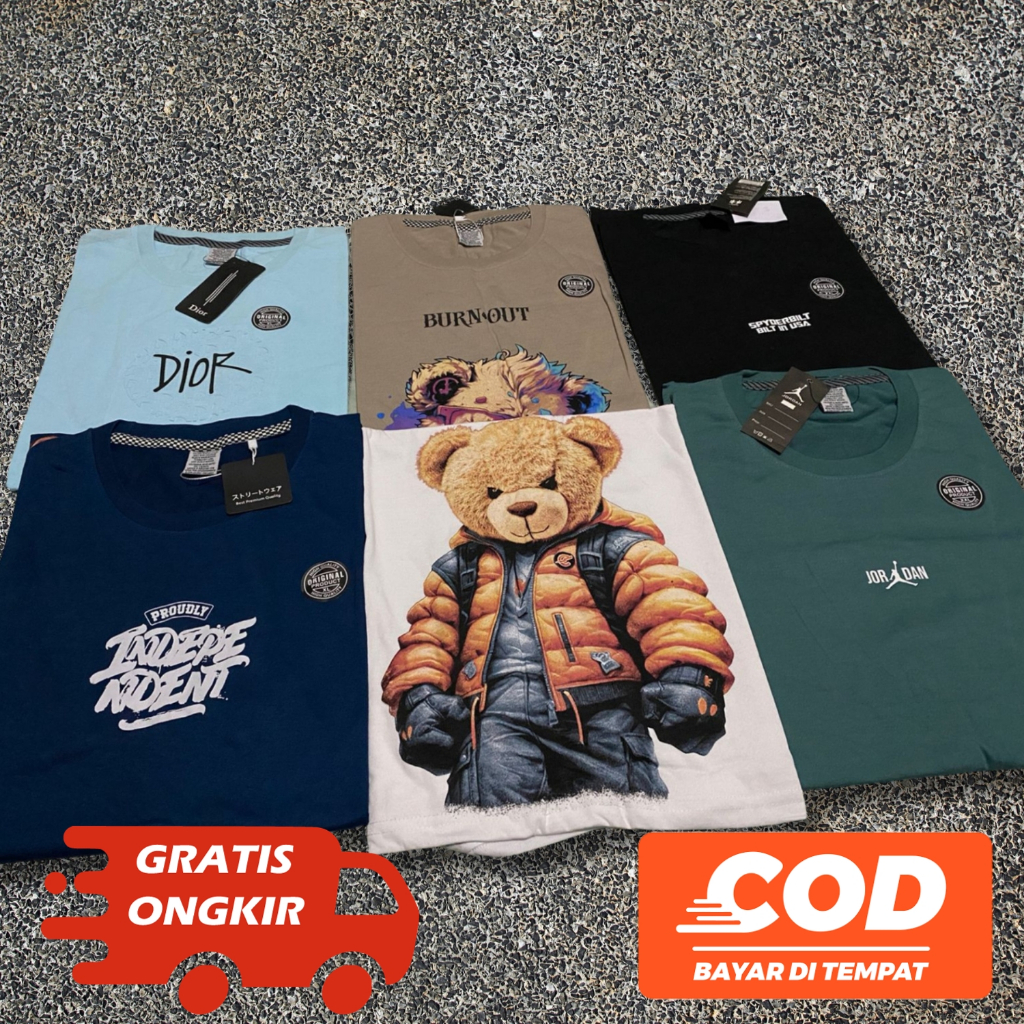 Jual Baju Kaos Distro Grosir 4 Pcs 100 Seratus Ribu Pria Wanita Motif ...