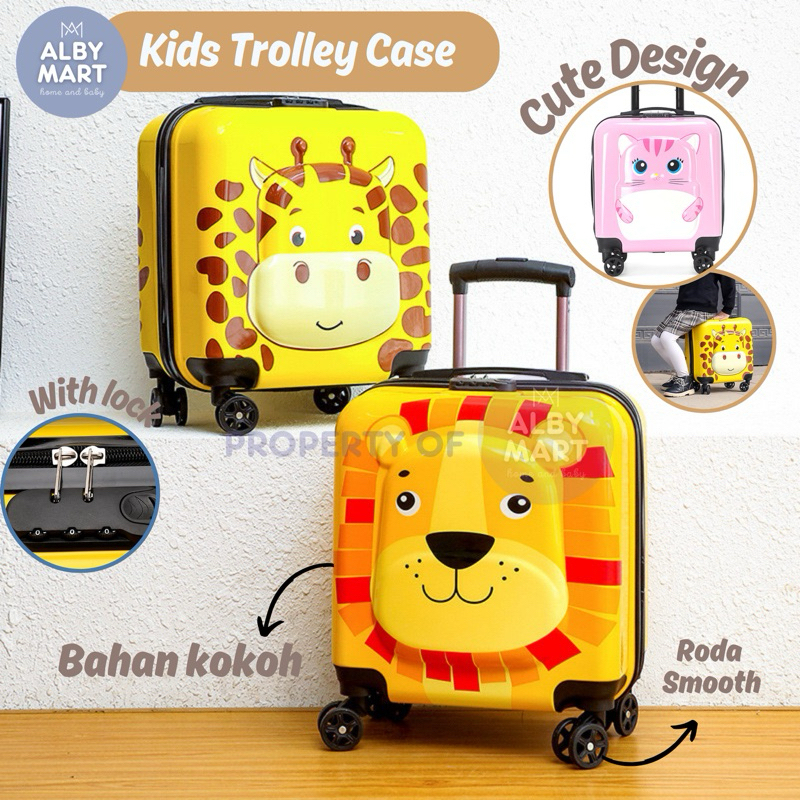 Jual [HOT] Tas Koper Bagasi Anak Troli Roda 4 Ukuran 18Inch Unisex Case ...