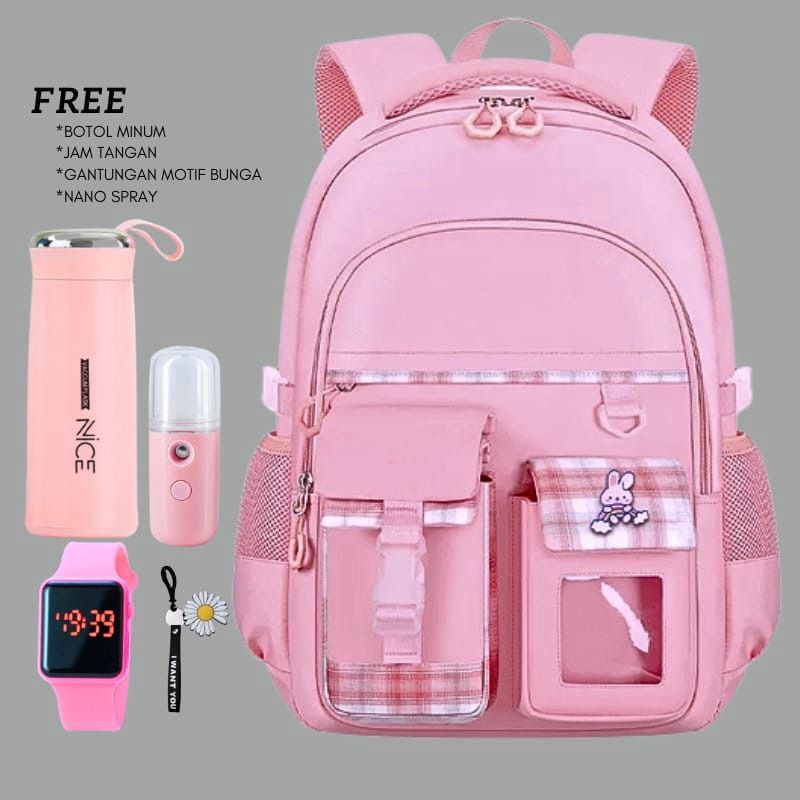Jual BANYAK BONUSNYA Tas Ransel MIKA SAKU 5in1 Ransel Anak Perempuan Sekolah SD SMP SMA Remaja ...