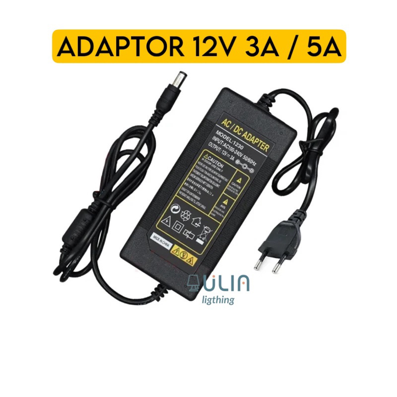 Jual ADAPTOR DC 12V 3A 5A 36 WATT 36W MURNI TRAFO 3 AMPERE 12 VOLT VOL POWER SUPPLY LAMPU STRIP ...
