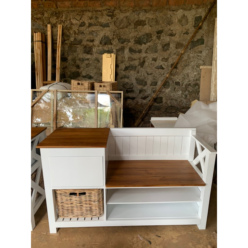 Jual rak sepatu model bangku bench storage rak sepatu minimalis rak ...