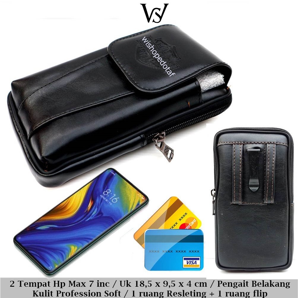 Jual Dompet Case Hp Pria Combi Emboss Kulit Max 7 Black | Shopee Indonesia