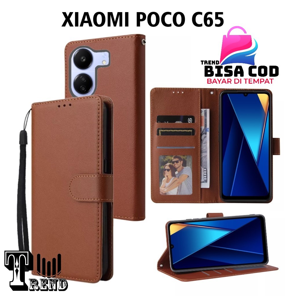 Jual LEATHER CASE FLIP XIAOMI POCO C65 - FLIP CASE KULIT UNTUK XIAOMI ...