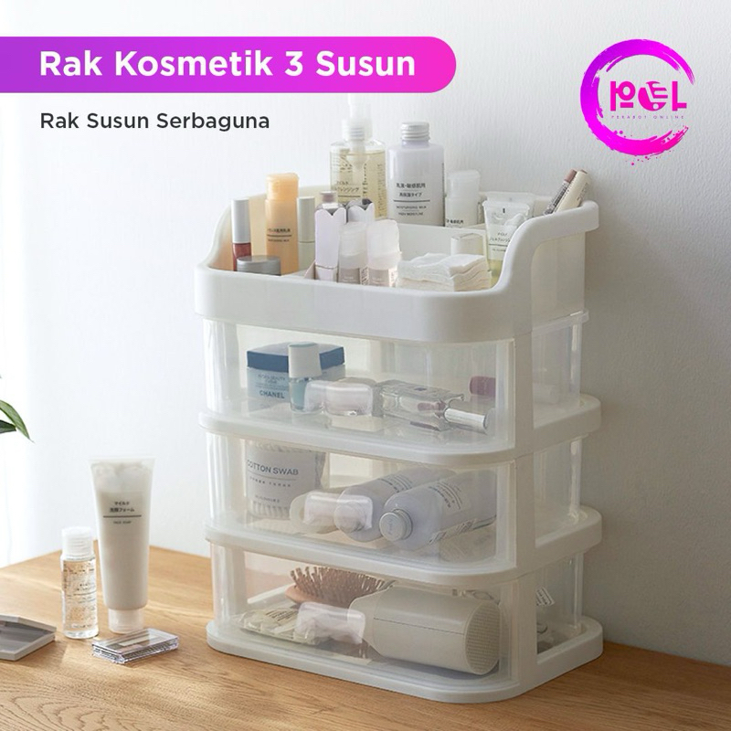 Jual Rak Kosmetik Multifungsi 3 Laci Susun/Tempat Kosmetik/Kotak ...