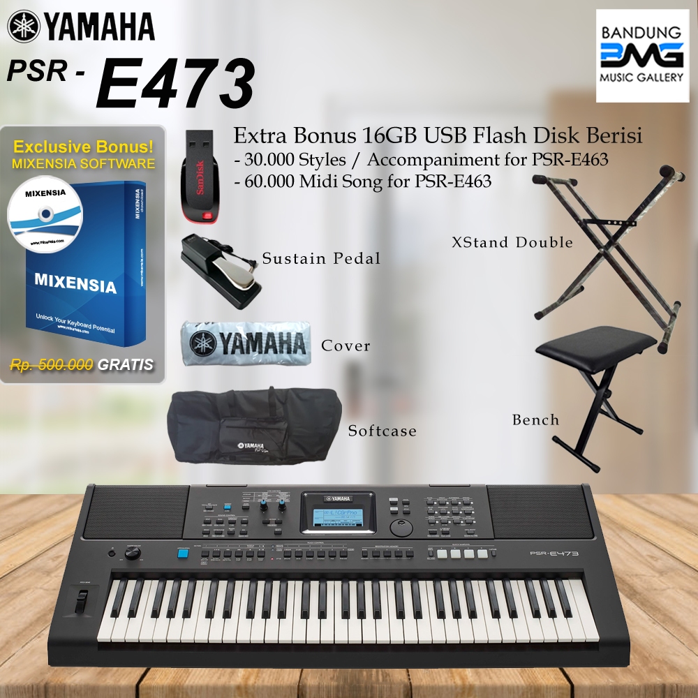 Jual Yamaha PSR E473 Portable Keyboard / PSRE473 / PSR E 473 Garansi Resmi | Shopee Indonesia