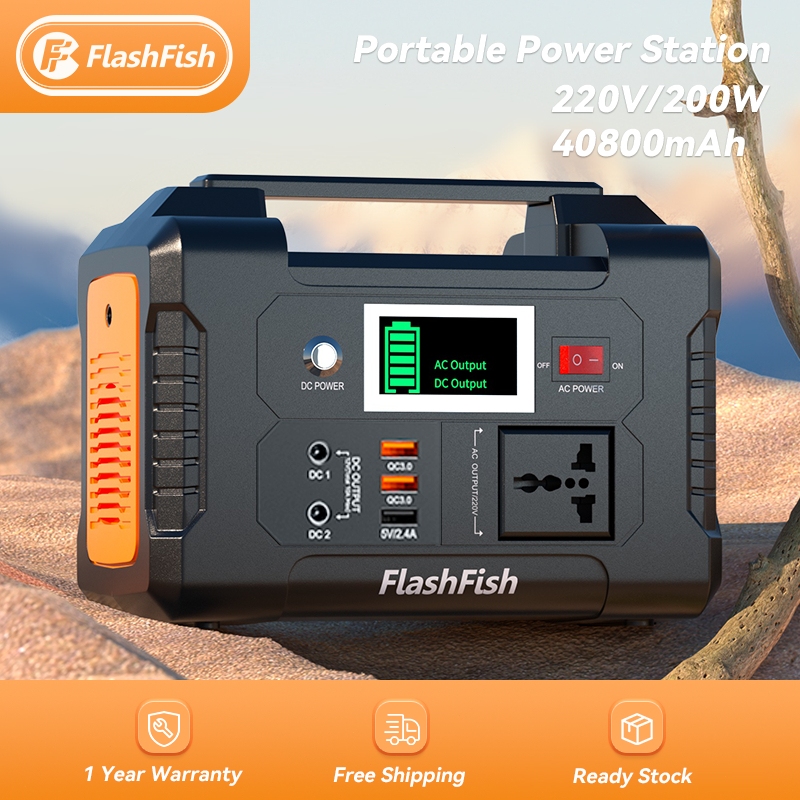 Jual 200W 151Wh | Flashfish E200 Portable Power Station Solar Power bank Camping Power Supply ...