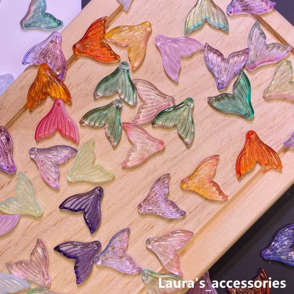 Jual DIY Mainan Manik Ekor Mermaid dan Kipas Kaca Premium isi 5pcs ...