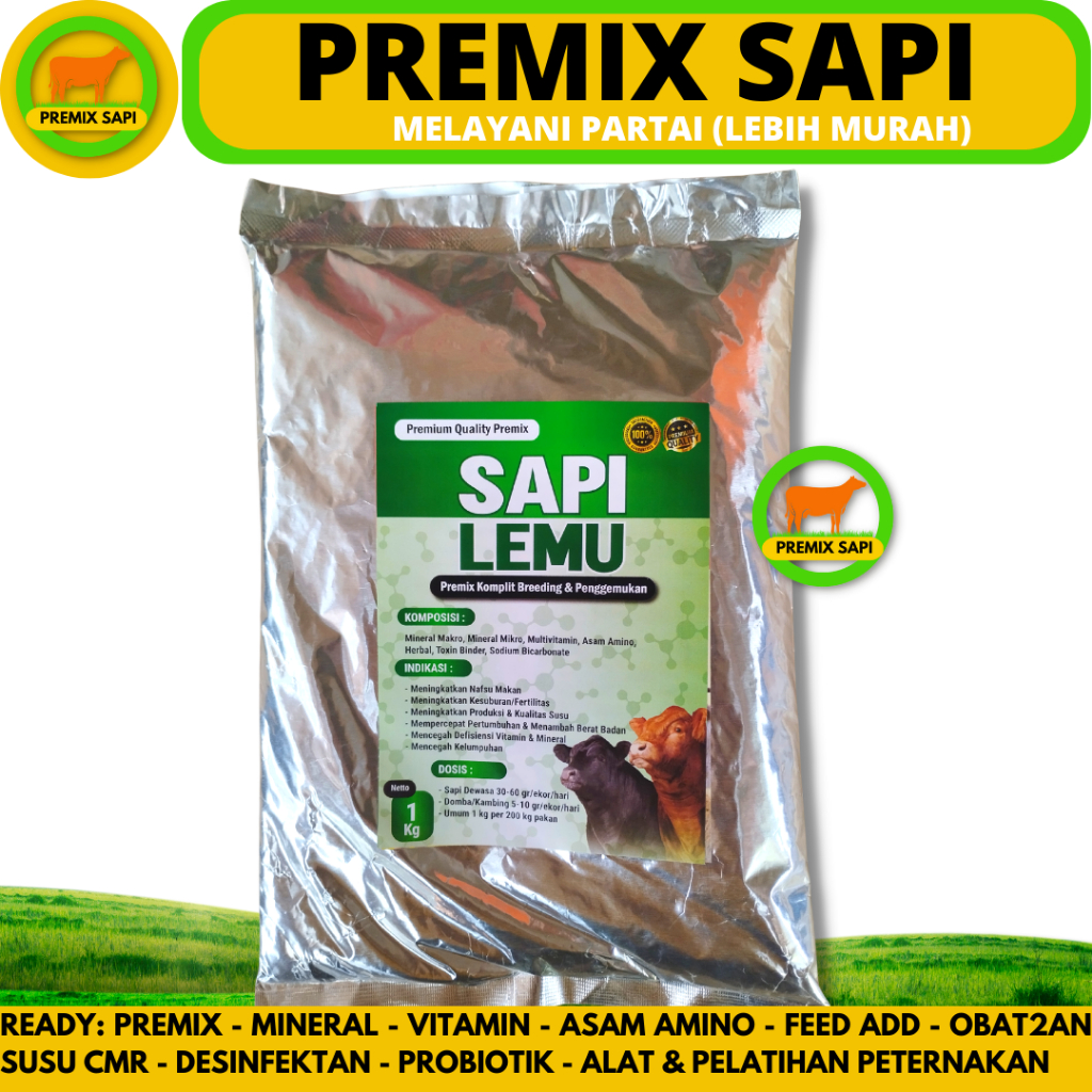 Jual PREMIX SAPI LEMU 1 KG - Premix Komplit Breeding & Penggemukan Sapi Domba Kambing | Shopee ...