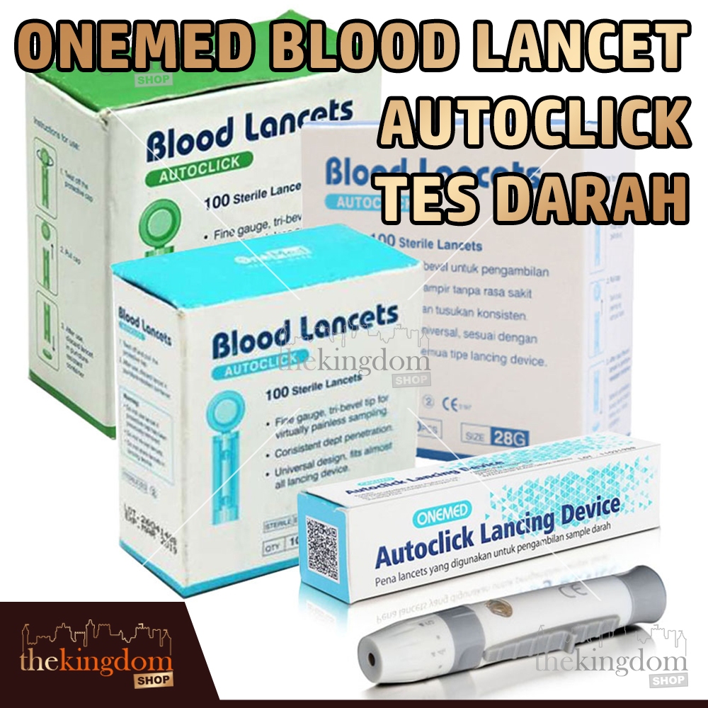 Jual Onemed Blood Lancet Autoclick 26G 28G 21G /100 Jarum Test Ambil ...