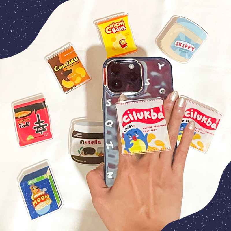 Jual Memoir.png Pop Socket Phone Grip ilustrasi kemasan snack | Shopee ...