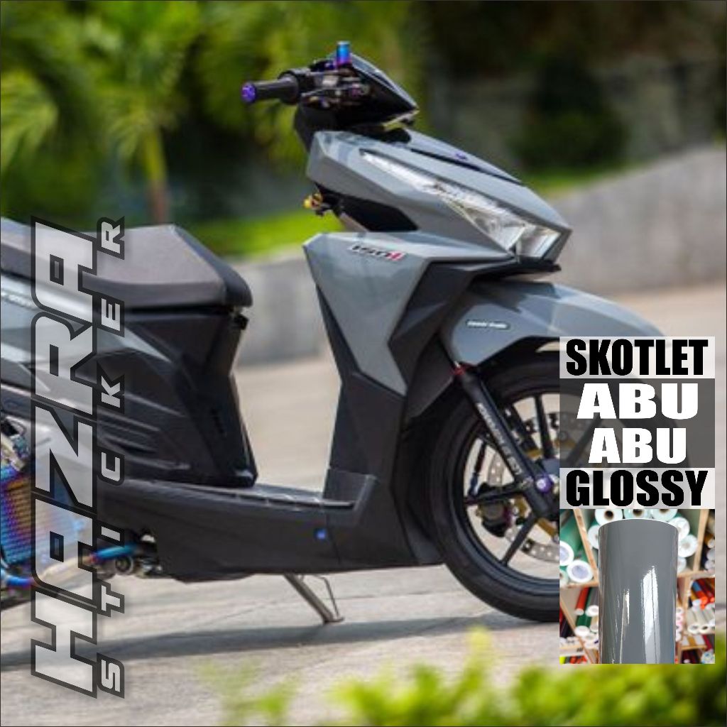 Jual Skotlet Sticker Abu-Abu Glossy Doff Scotlite Stiker Motor Abu ...