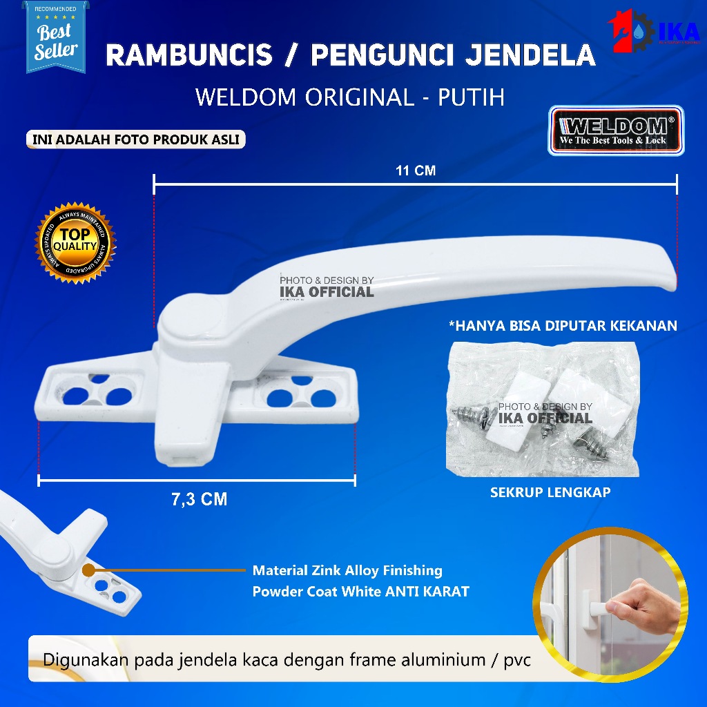 Jual Rambuncis Handle Jendela Aluminium Window 55 - Weldom Asli ...