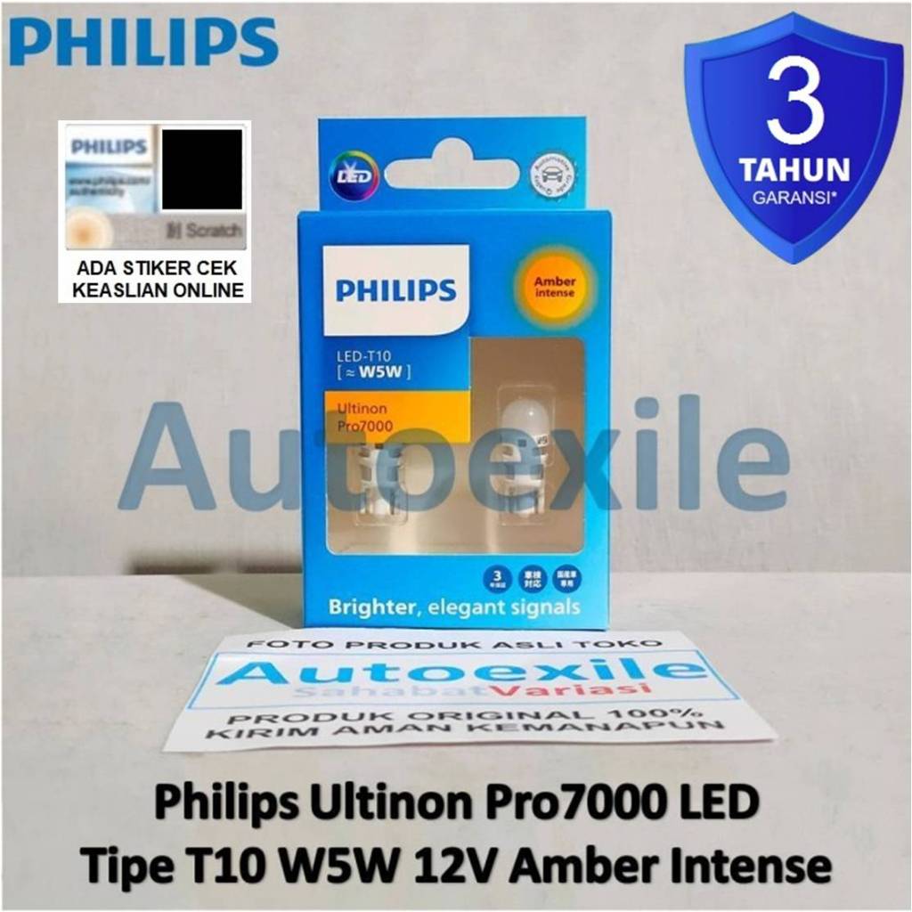 Jual Philips Ultinon Pro7000 LED T10 W5W Amber Jingga Pengganti Pro6000 ...