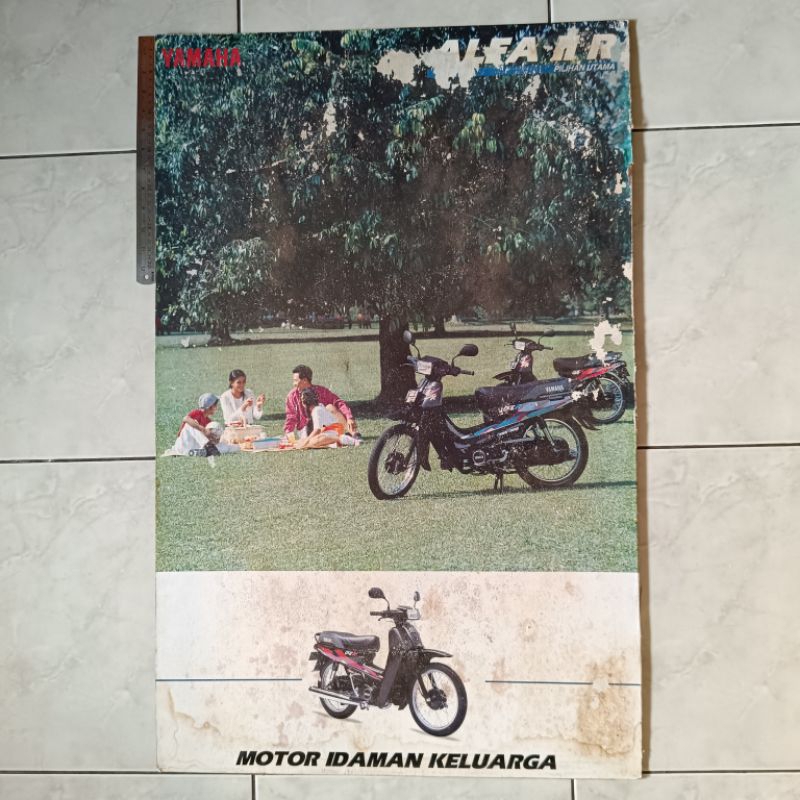 Jual Poster brosur katalog iklan jumbo jadul lawas ex dealer Yamaha Alfa II R Alfa IIR/Alfa 2 R ...