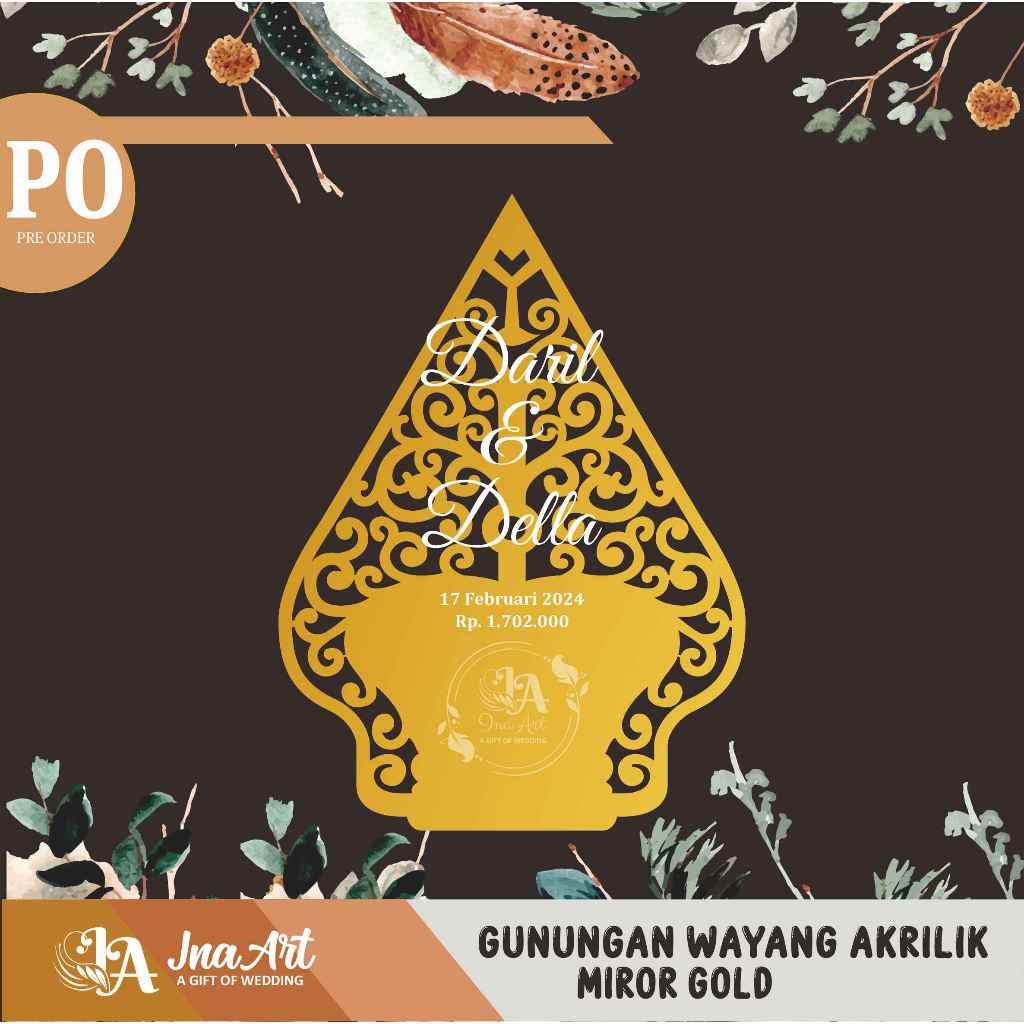 Jual GUNUNGAN WAYANG AKRILIK MIRROR GOLD ROSE GOLD SILVER | Shopee ...