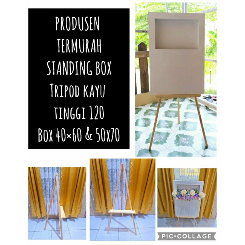 Jual Standing Box / Easel/ Stand Kayu / Tripod Kayu / Papan Bunga ...