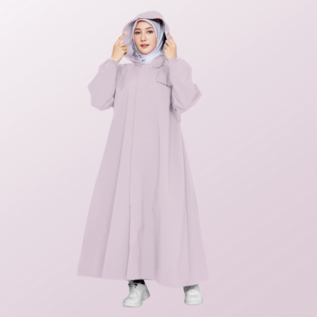 Jual Jas Hujan Gamis Backpack Wanita Dewasa Mantel Tebal Lentur Anti ...