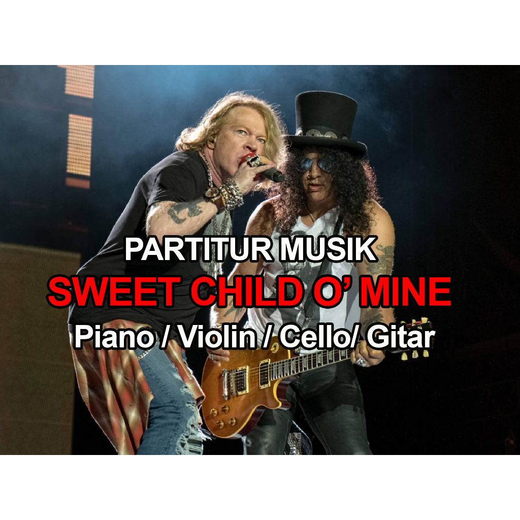 Jual Not Balok Partitur Musik Penyanyi Guns N Roses Judul Sweet Child O ...