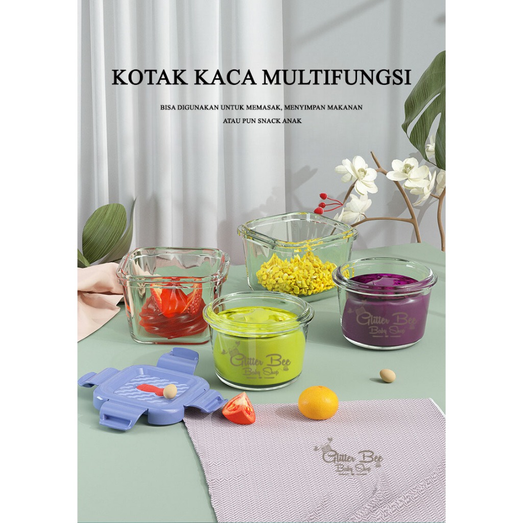 Jual Food Container Kotak Makanan Kaca Tebal Tempat Makan Bayi MPASI ...
