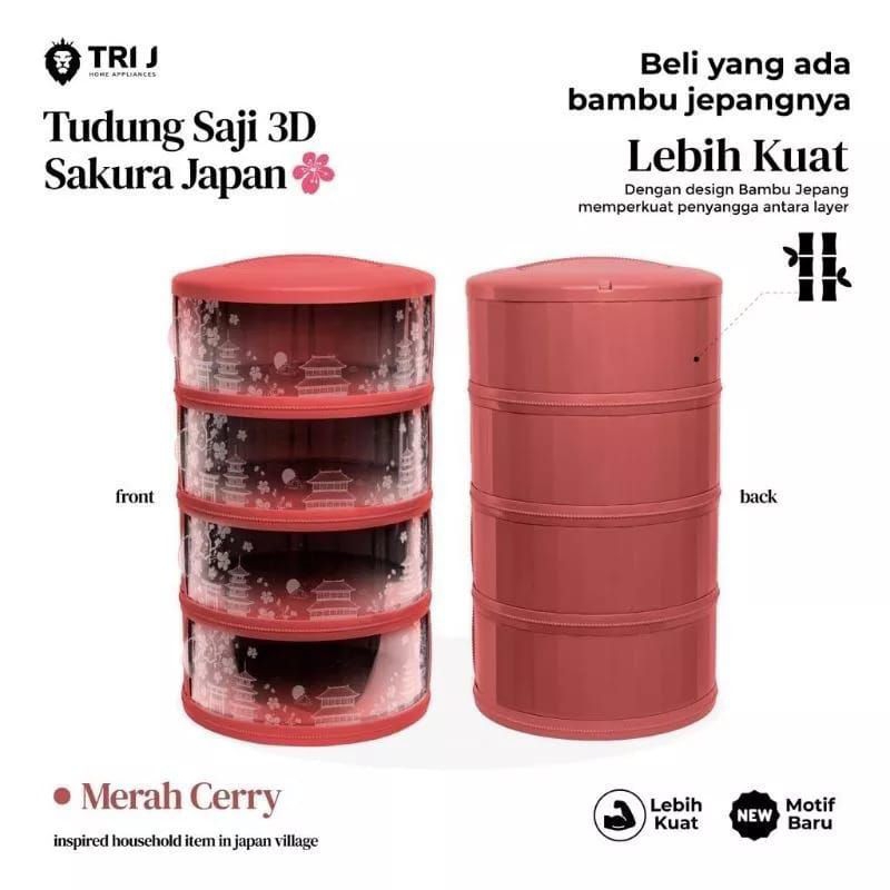 Jual RAK PENYIMPANAN 4 SUSUN TINGKAT / TUDUNG SAJI SAKURA JAPAN ...