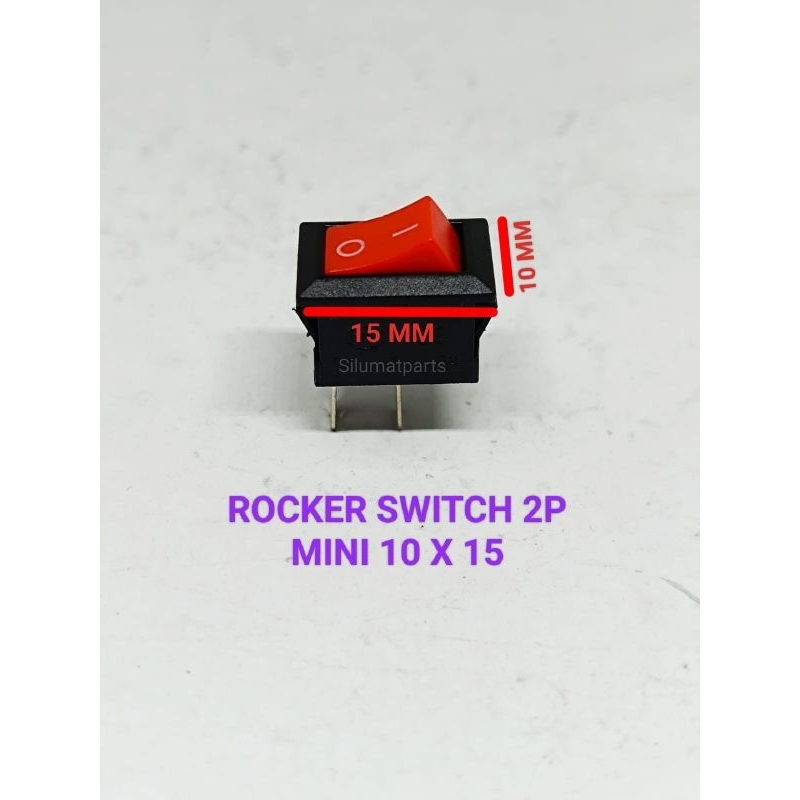 Jual SAKLAR/ROCKER SWITCH 2PIN MINI MERAH / SWITCH MINI MERAH 2 PIN ON ...