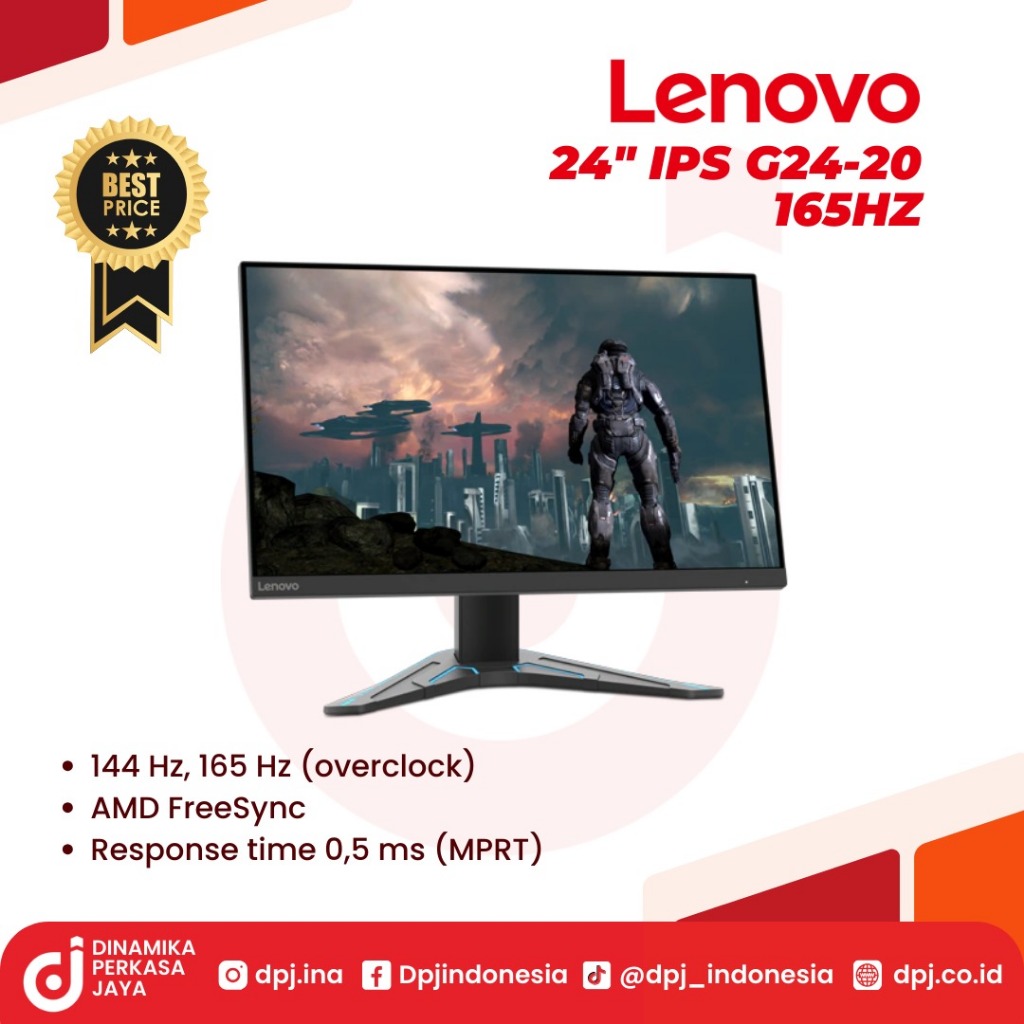 Jual Monitor LED LENOVO G24-20 24" IPS 1080p FHD 165Hz 1Ms HDMIx2 DP ...