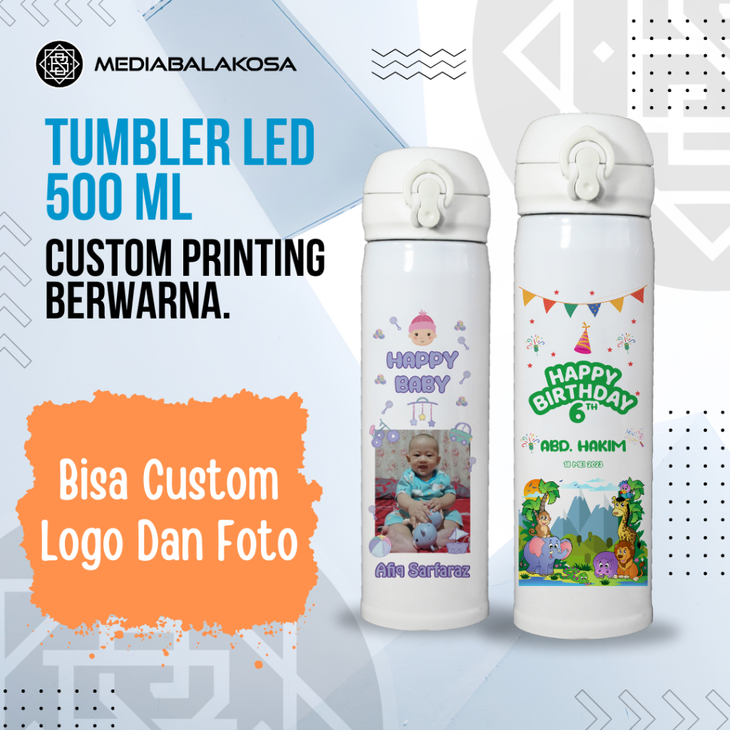 Jual tumbler niagara custom poto dan kata full color, husus botol warna ...