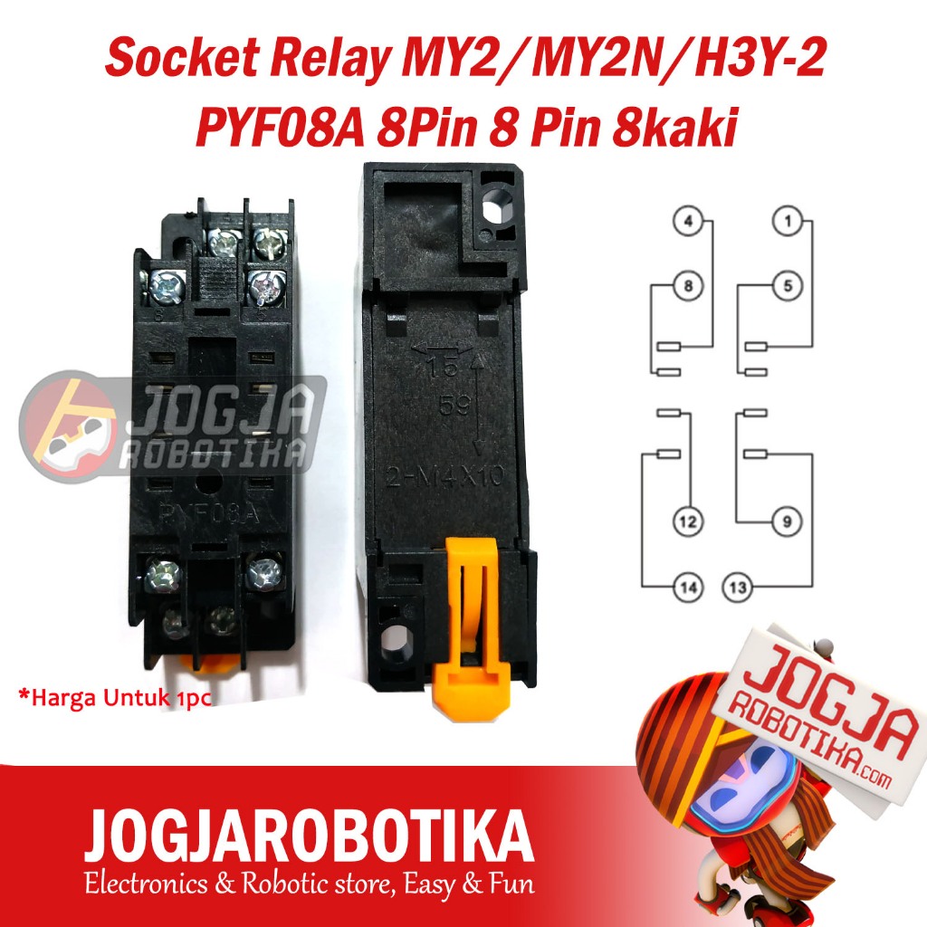 Jual Socket Soket Relay Base MY2/MY2N/H3Y-2 PYF08A 8Pin 8 Pin 8kaki | Shopee Indonesia