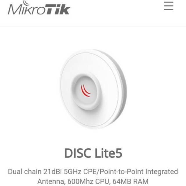 Jual MIKROTIK RBDISC 5ND EMBEDDED WIRELESS DISC LITE 5 POINT TO POINT ...
