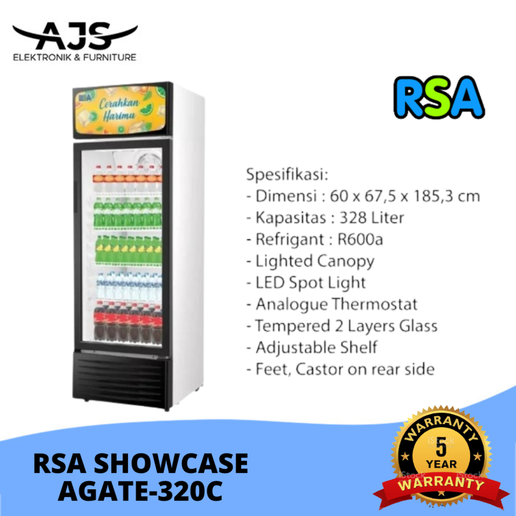 Jual Rsa Agate 320C Showcase Cooler 328L - Agate 320 - Agate 320 ...