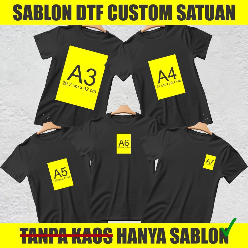 Jual Custom Cetak Print Digital Sablon DTF A3 A4 A5 A6 A7 Murah ...