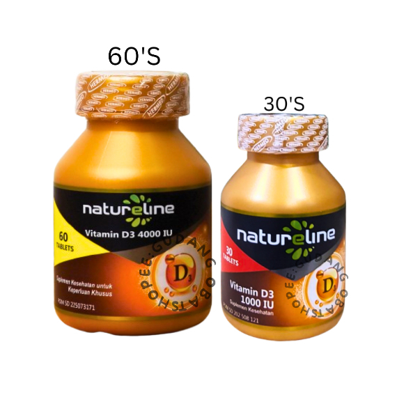 Jual NatureLine Vitamin D3 4000 IU 60's - Calcium, Mencegah ...