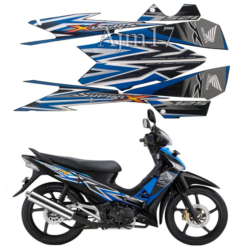 Jual STIKER STRIPING MOTOR SUPRA X 2012 BIRU | Shopee Indonesia